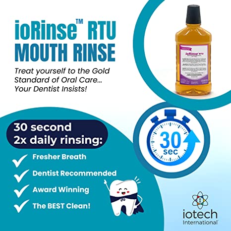 Iotech International ioRinse RTU Mouth Rinse Soft Mint 1 Liter 33.8 oz ...